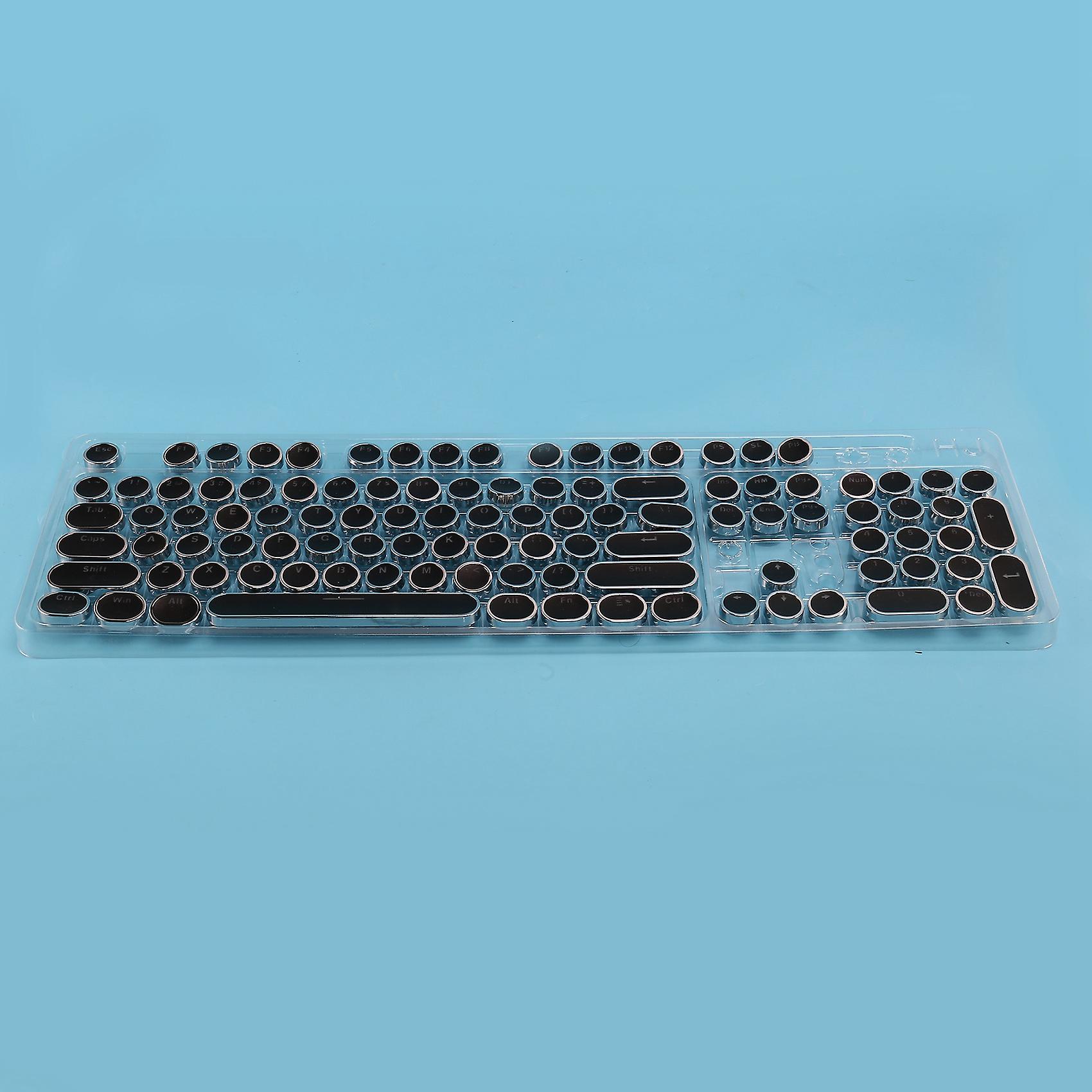 104-key Retro Round Keycaps Double Lens Diy Typewriter Keycaps For ...
