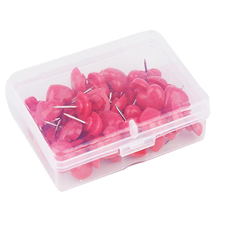 100 Pieces Heart Shaped Push Pins, Thumbtacks, Map Push Pins, Needle ...