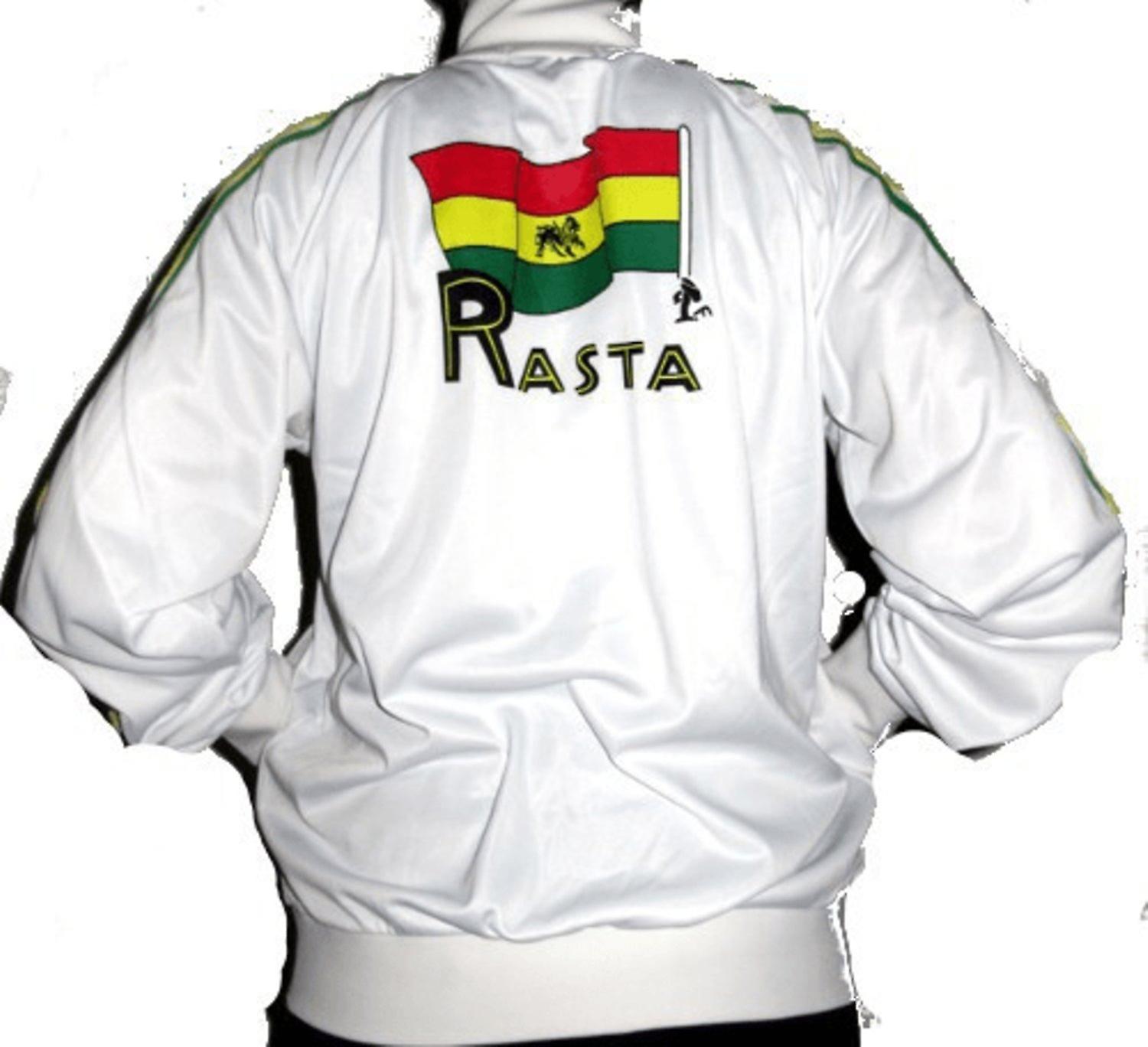 Rasta sweater Zipper - White with Rasta print | Fruugo UK