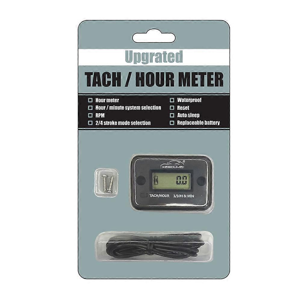 Digital Engine Tach Hour Meter Alert RPM Tachometer Gauge Backlit Resettable For Motorcycle ...
