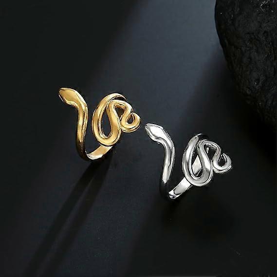 Snake Ring Stainless Steel Adjustable Finger Ring Wrap Snake Ring ...