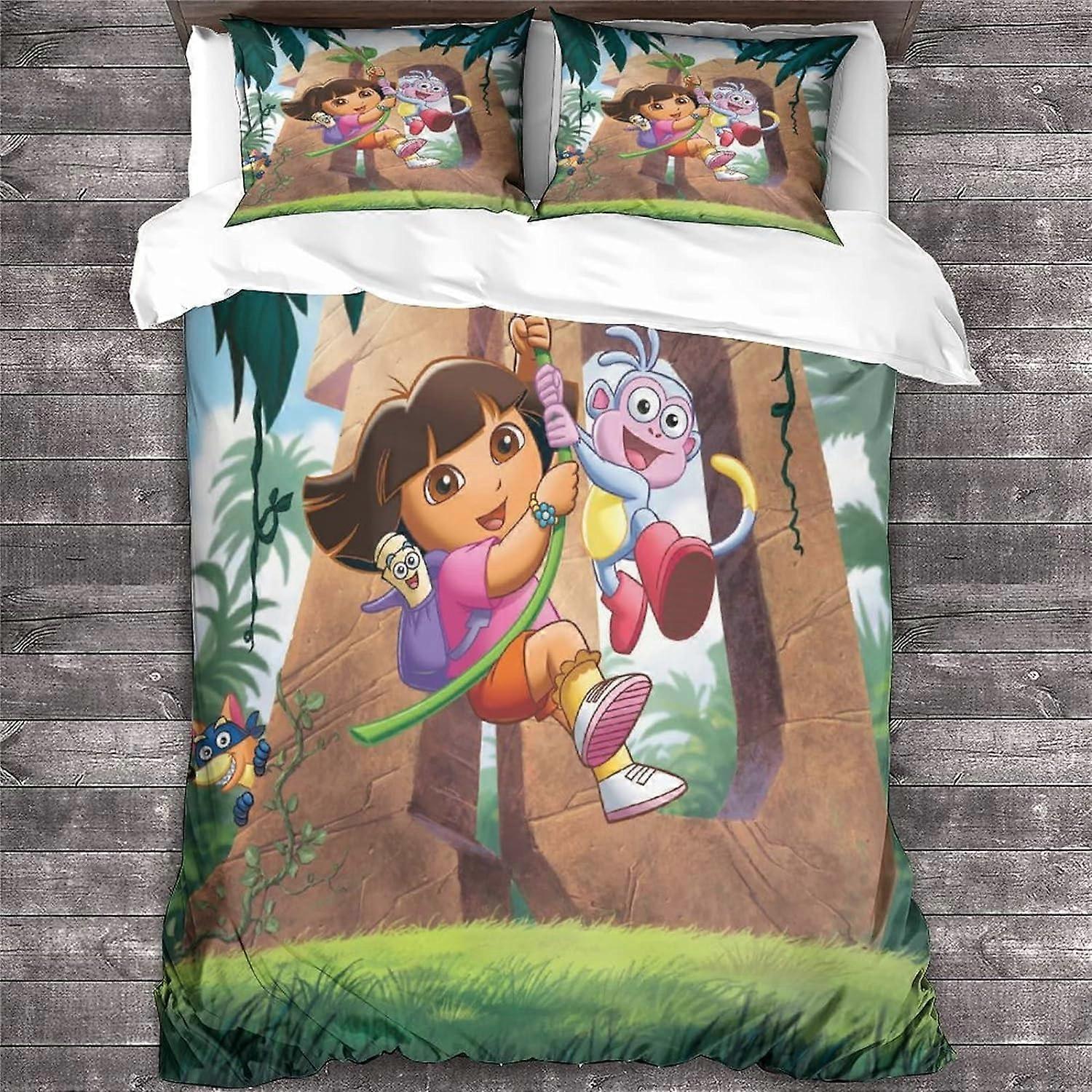 Dora The Explorer Microfiber Bedding Set Pieces, Duvet Cover with ...
