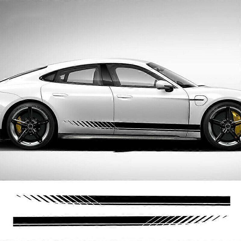 1 Pair Car Sticker Appearance Striped Side Door Mudguard Skirt Refitted ...