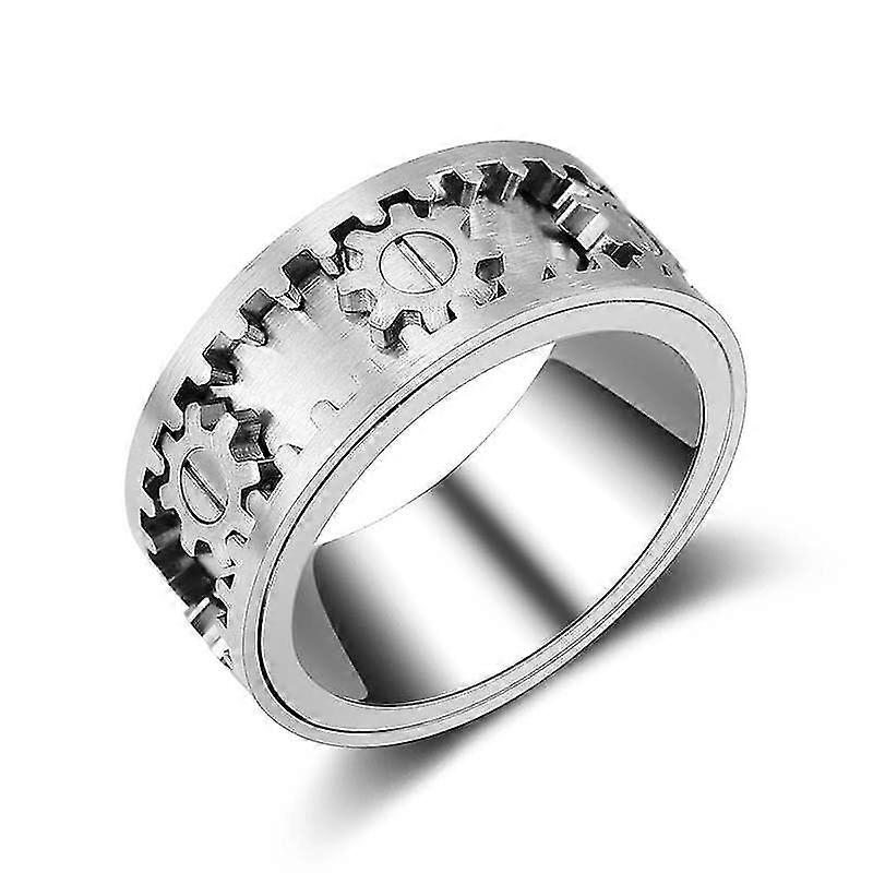 Rotating Gear Ring - Stainless Steel Machinery Wind Designer Decompression Ring Elevate Your ...