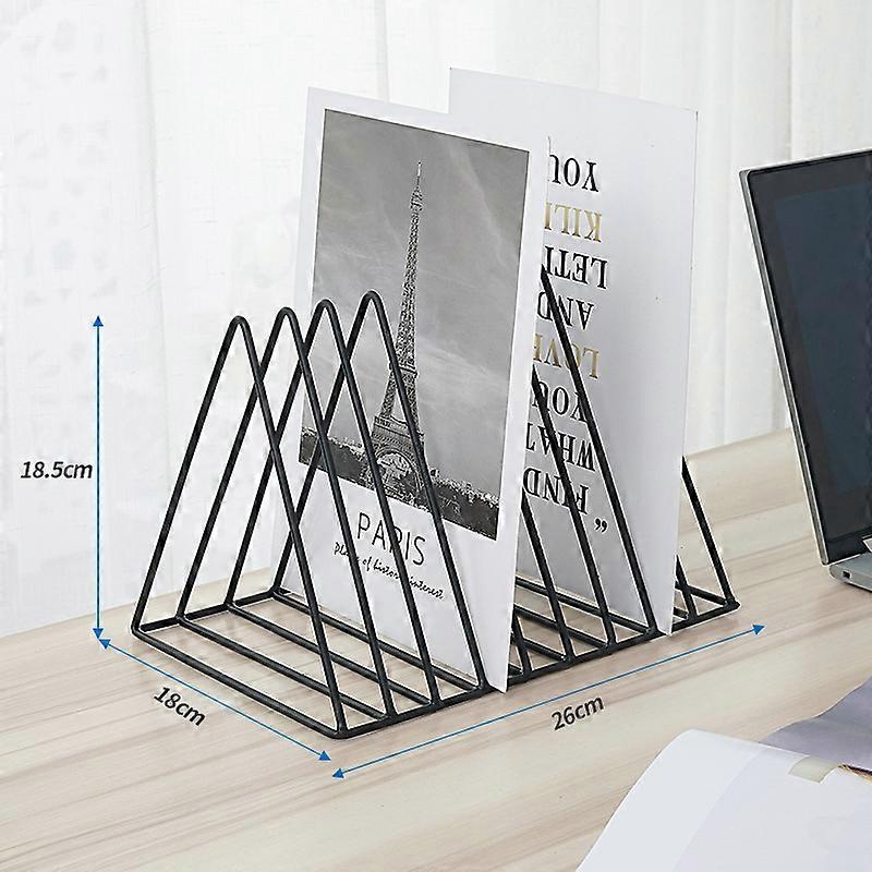 Wrought iron CD vinyl record storage rack bookshelf triangle book ...