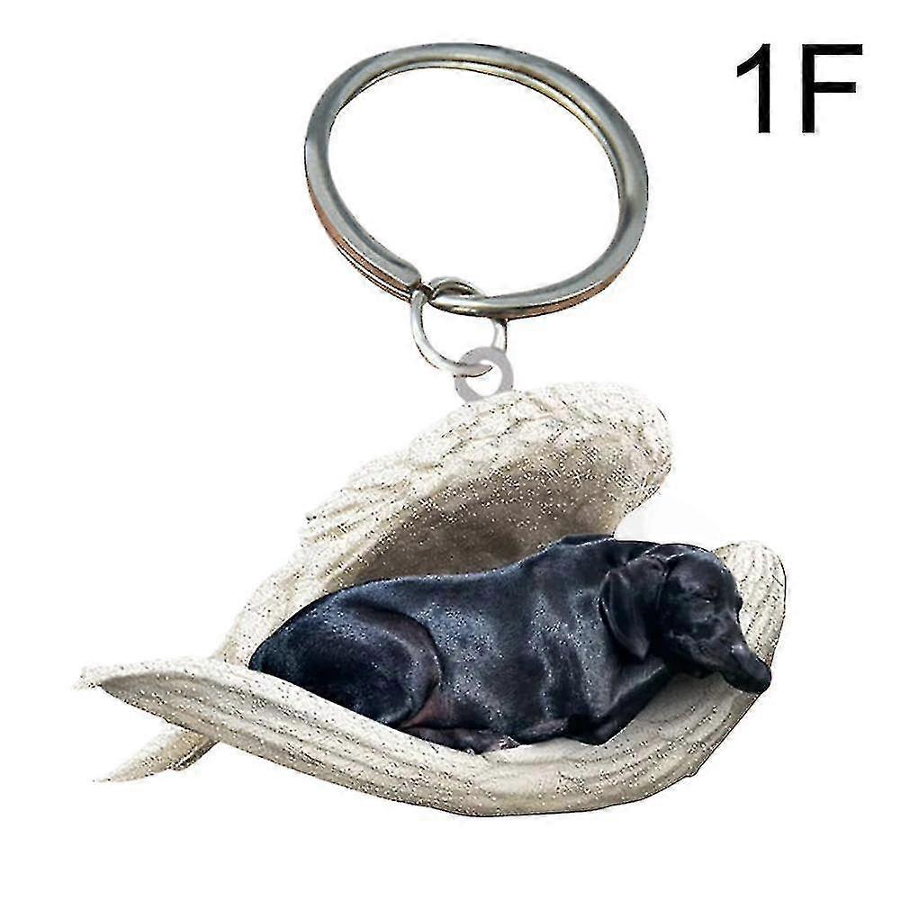 Hanging Ornament Keychain Cute Sleeping Angel Dog Wing Pendant Dog Gift ...