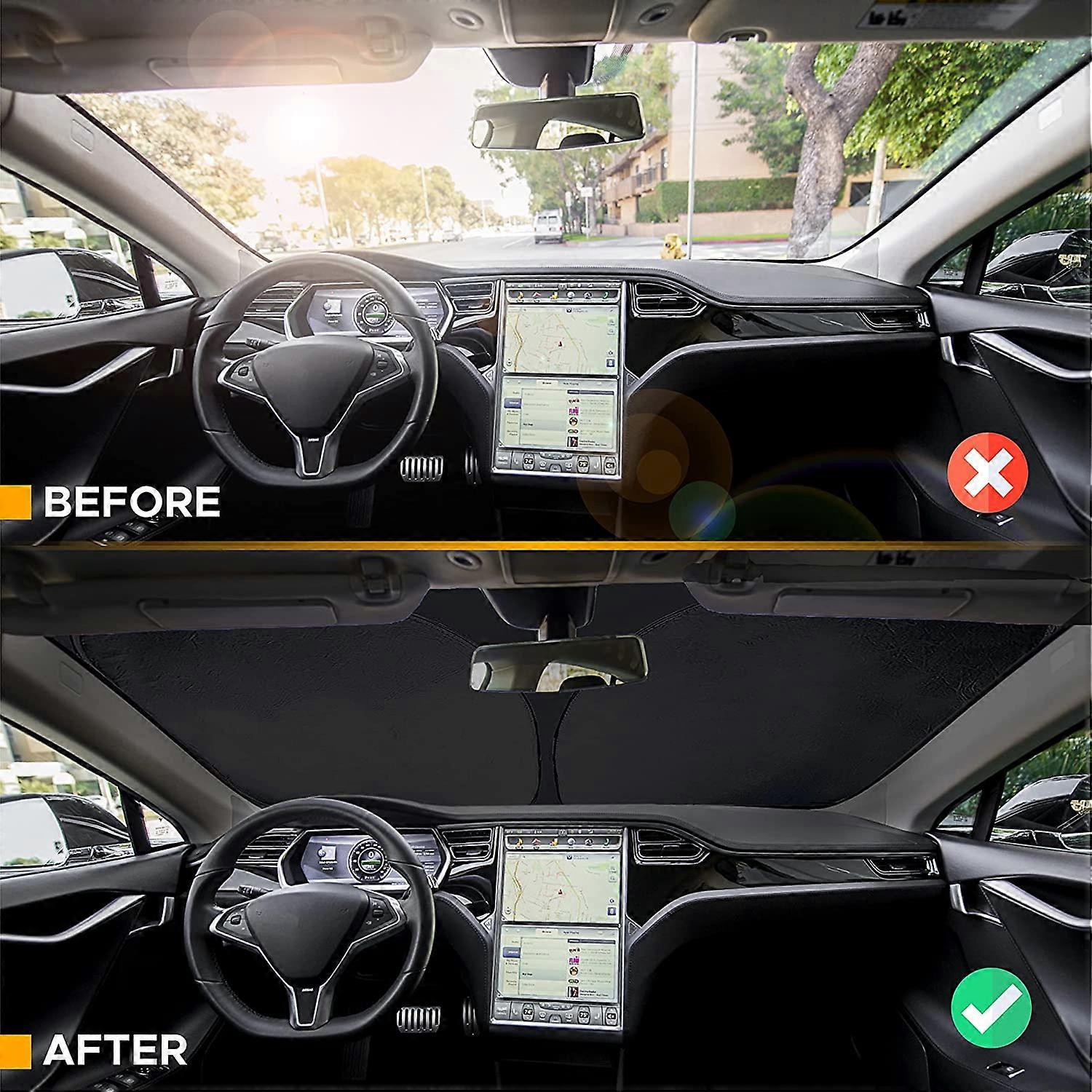Tesla Windshield Sunshade | Tesla Model 3 Sunshade 240T Polyester ...