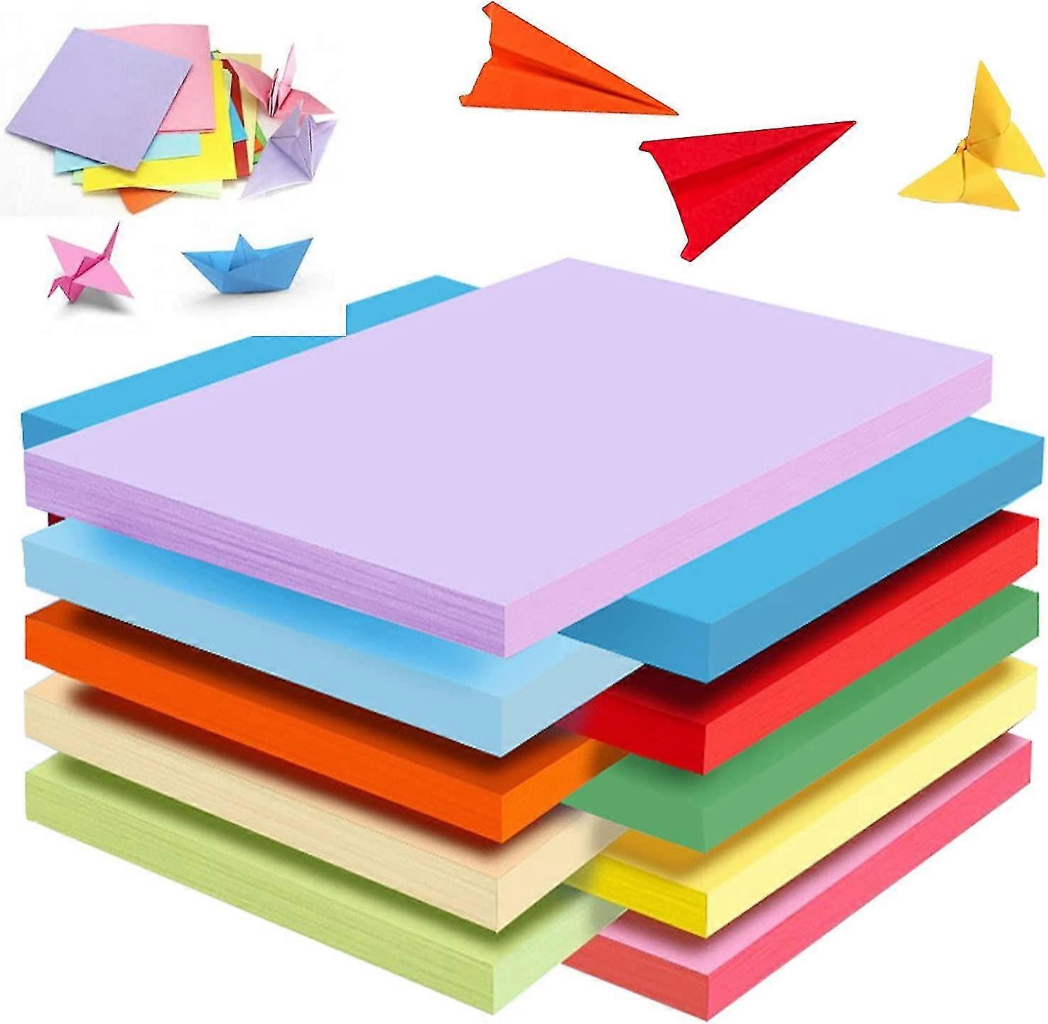 A5 Colored Paper 100 Sheets Craft Paper Coloured Paper Pack Assorted ...