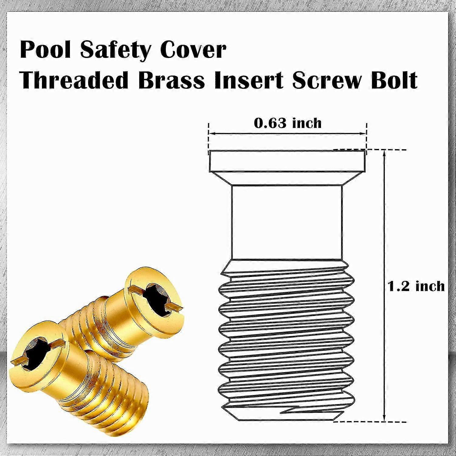 10 Pieces Brass Pool Cover Anchors Screws Pool Safety Cover Anchor ...