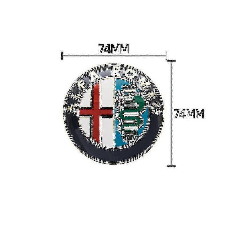2 X 74mm Alfa Romeo Badge Gt 147 159 Brera Mito Giulietta Giulia Hood ...
