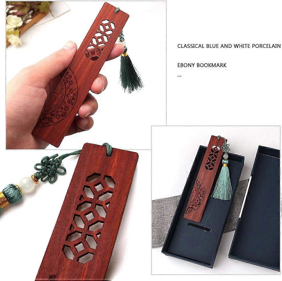 Wooden Bookmark Box Set - Handmade Natural Wood Bookmark with Chinese ...