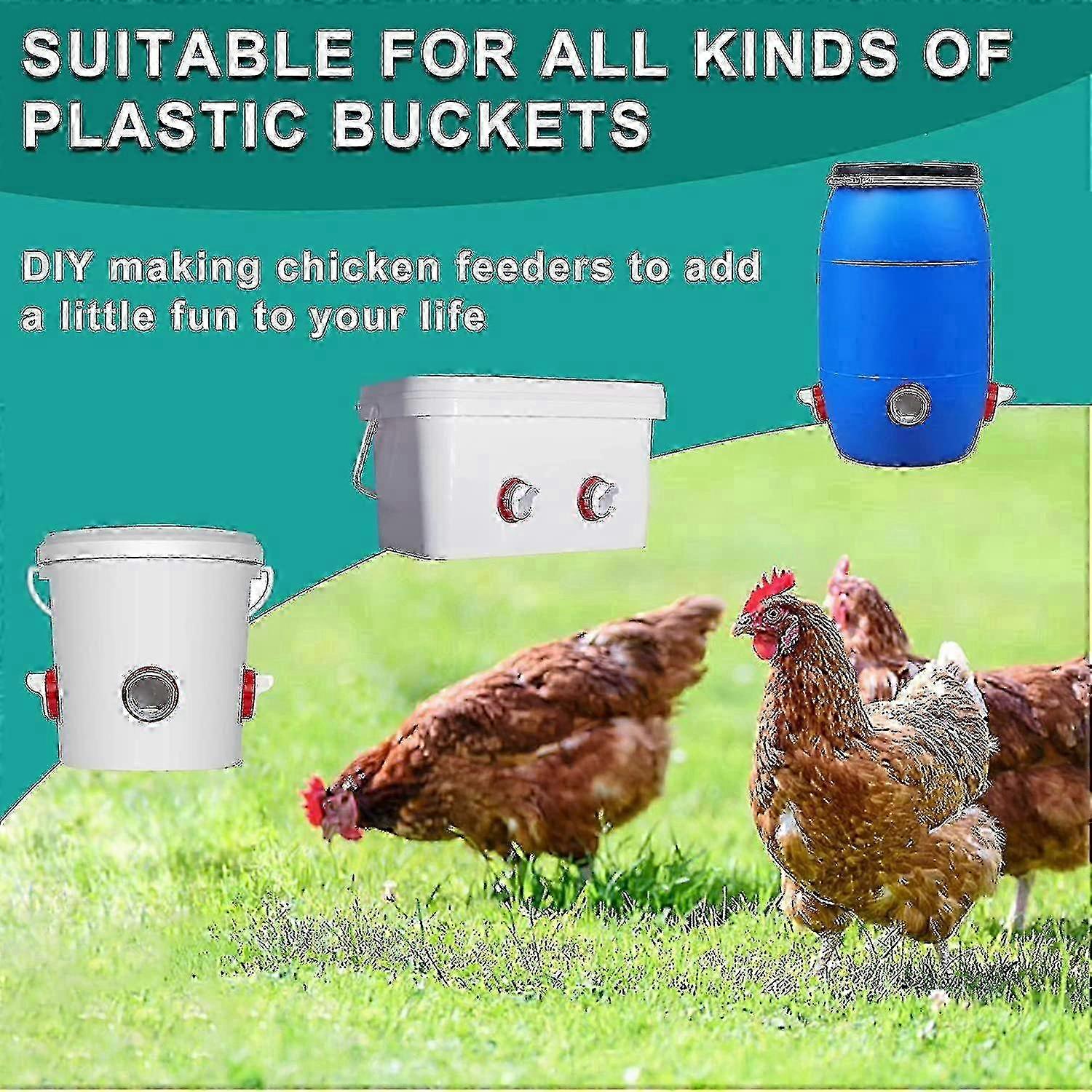 4 Port Chicken Feeder, Automatic Hen Feeder, Diy Gravity Poultry Feeder ...