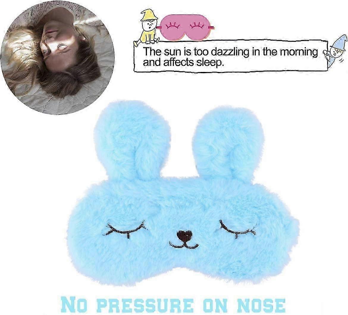 Sleep Masks Cute Rabbit Animals Funny Plush Sleep Mask,Blue | Fruugo NL