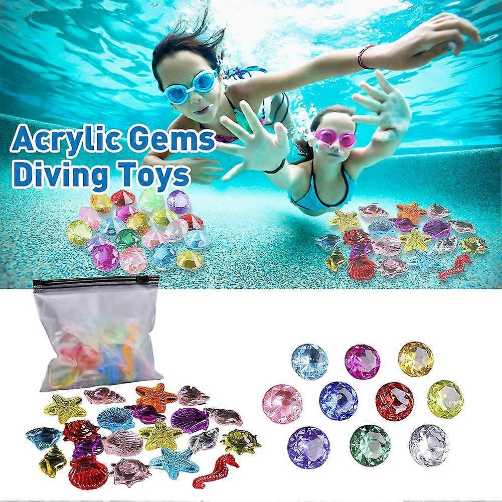 10/20Pcs Diamonds Kids Gems Toys Colorful Swimming Pool Diving Gem Toys ...