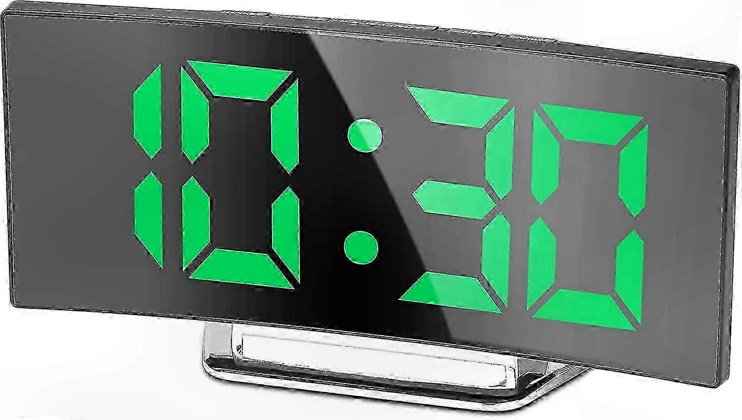 LED Mirror Alarm Clock with Temperature, Date, Silent Operation, Night ...