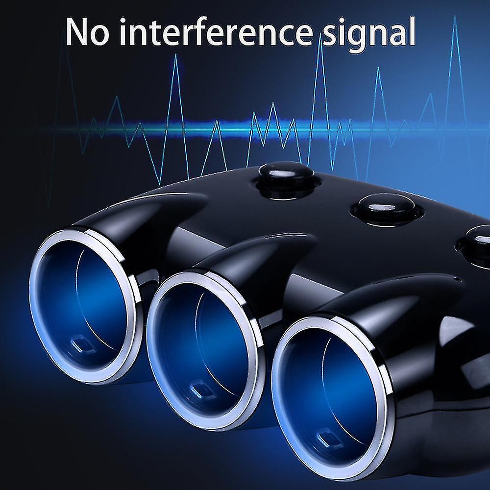 3 Way Car Cigarette Socket Lighter Splitter Dual Usb Charger Adapter ...