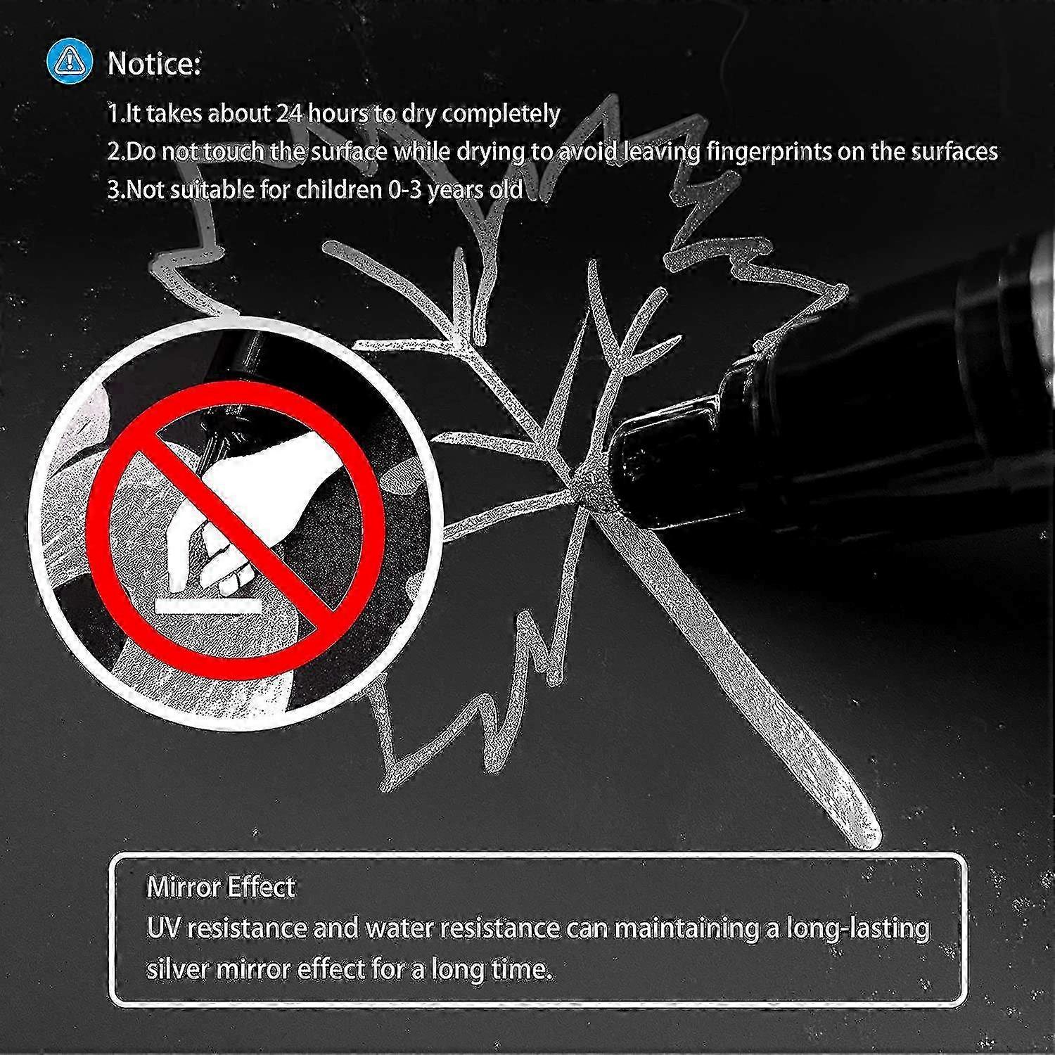 Permanent Reflective Markers, Silver Liquid Chrome Paint Pens Set of 3 ...