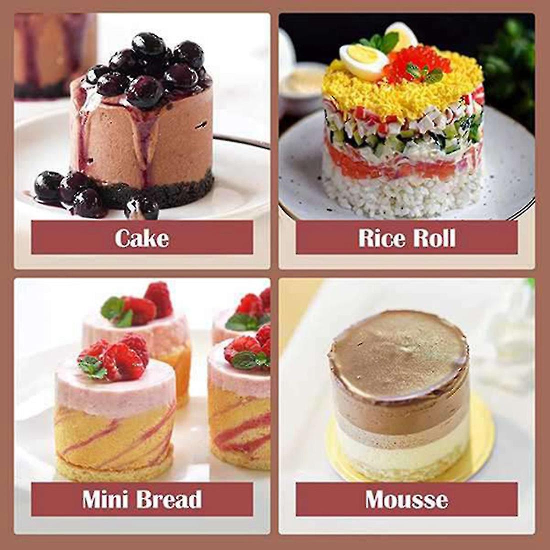 Stainless Steel Mousse Rings - Set Of 10 Round Biscuit Cutter Cake Mold ...