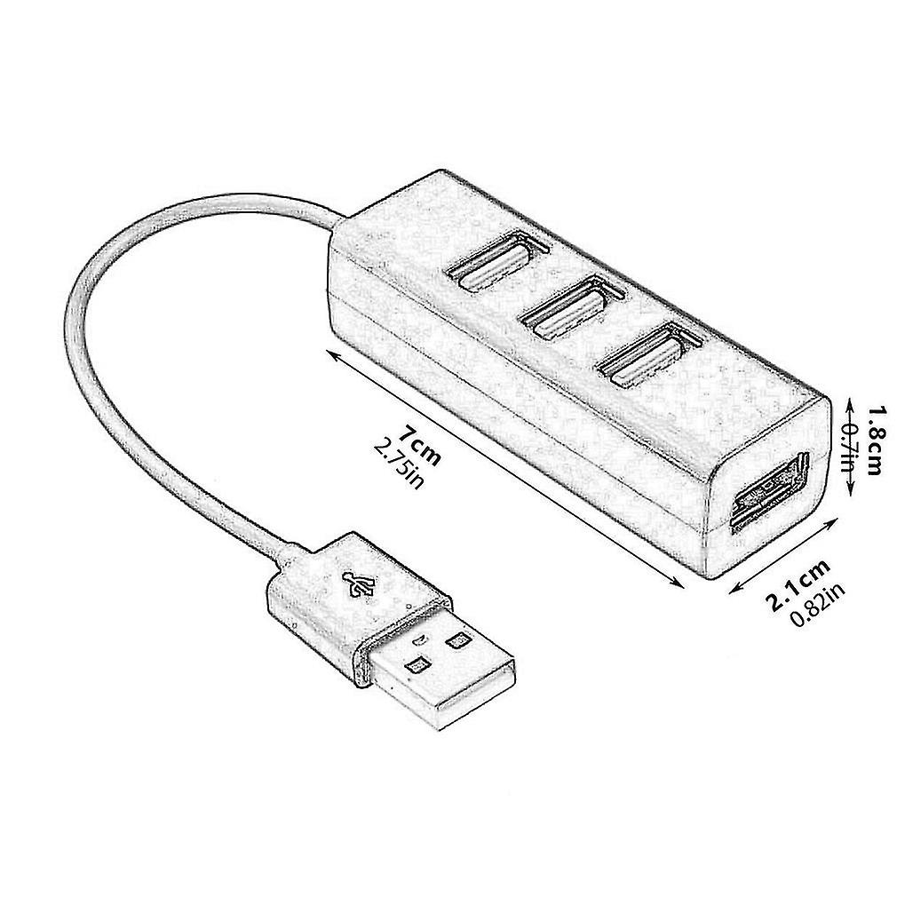 4-Port USB 2.0 Hub One Drag Four Splitter Hub Plug And Play Mini Small ...