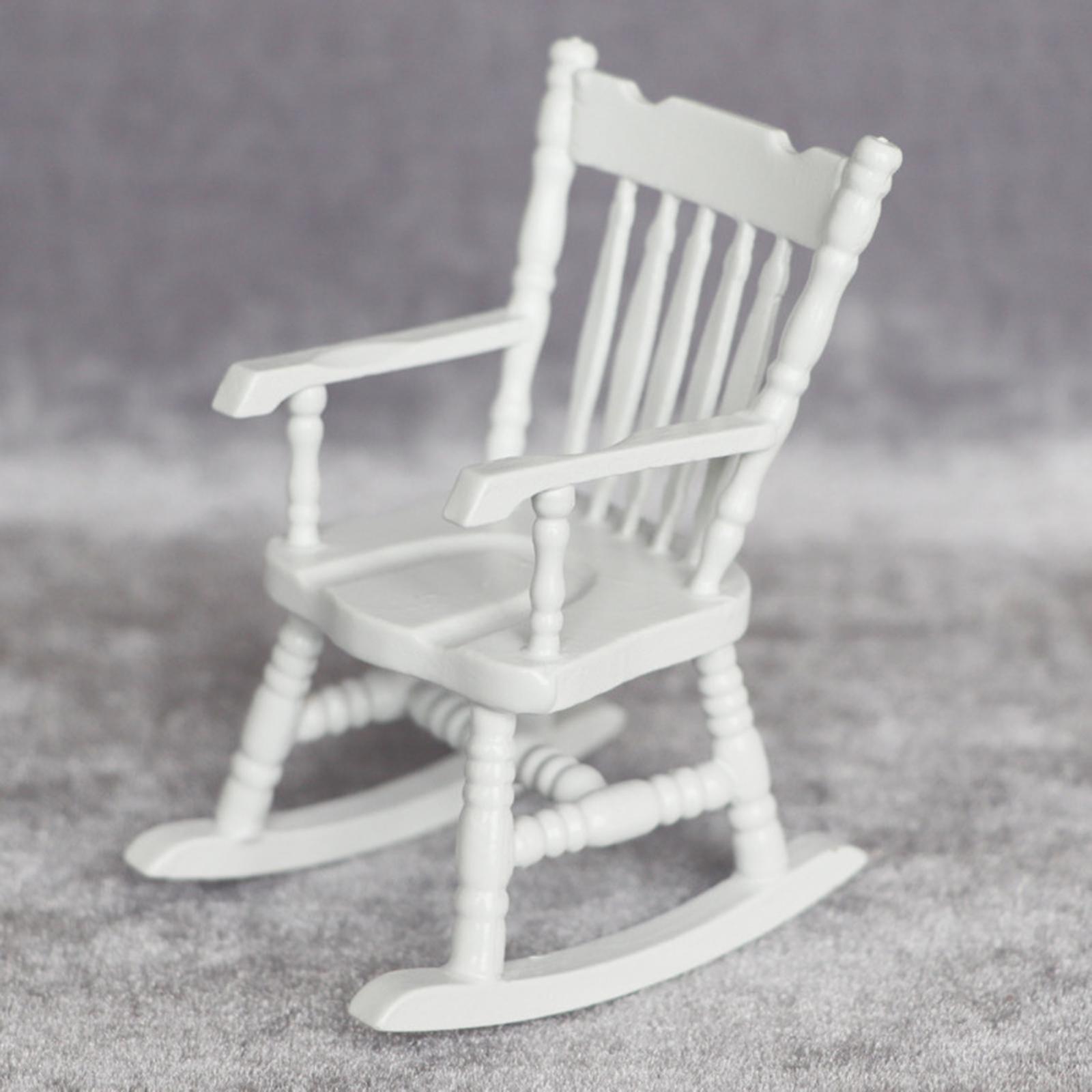 Doll House Wooden Rocking Chairs 1:12 Scale Christmas Dollhouse Model ...