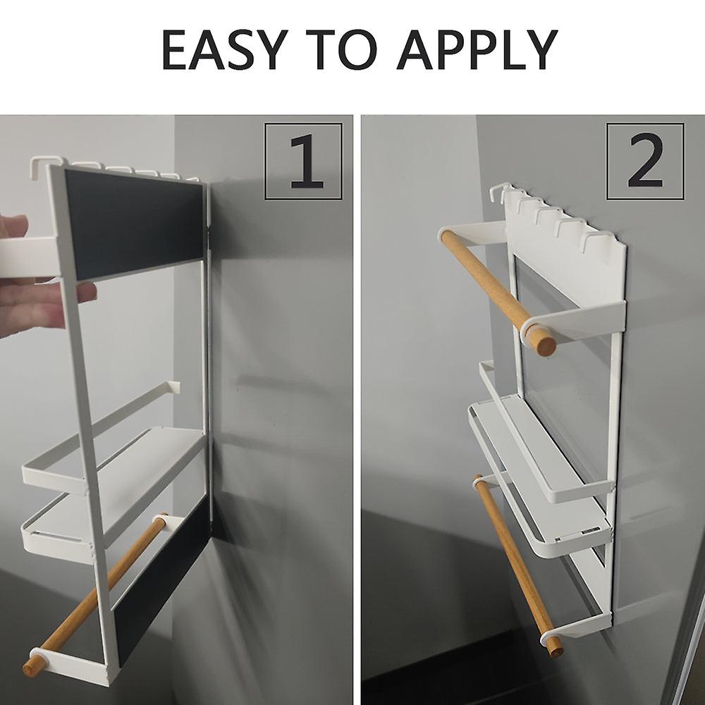 Kitchen Organizer Decorative Shelves Metal Storage Rack Magnet Fridge ...