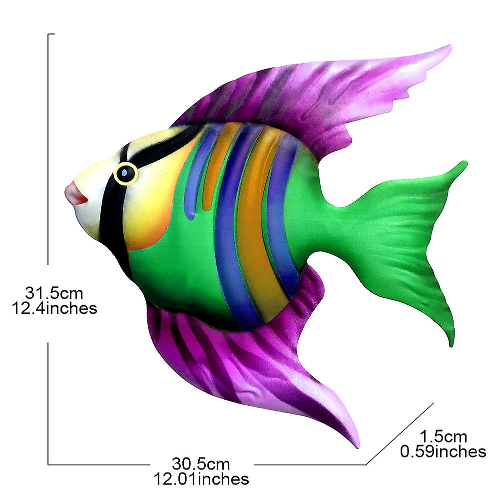 Balcony Wrought Iron Indoor Outdoor Metal Fish Home Decor Garden Wall ...