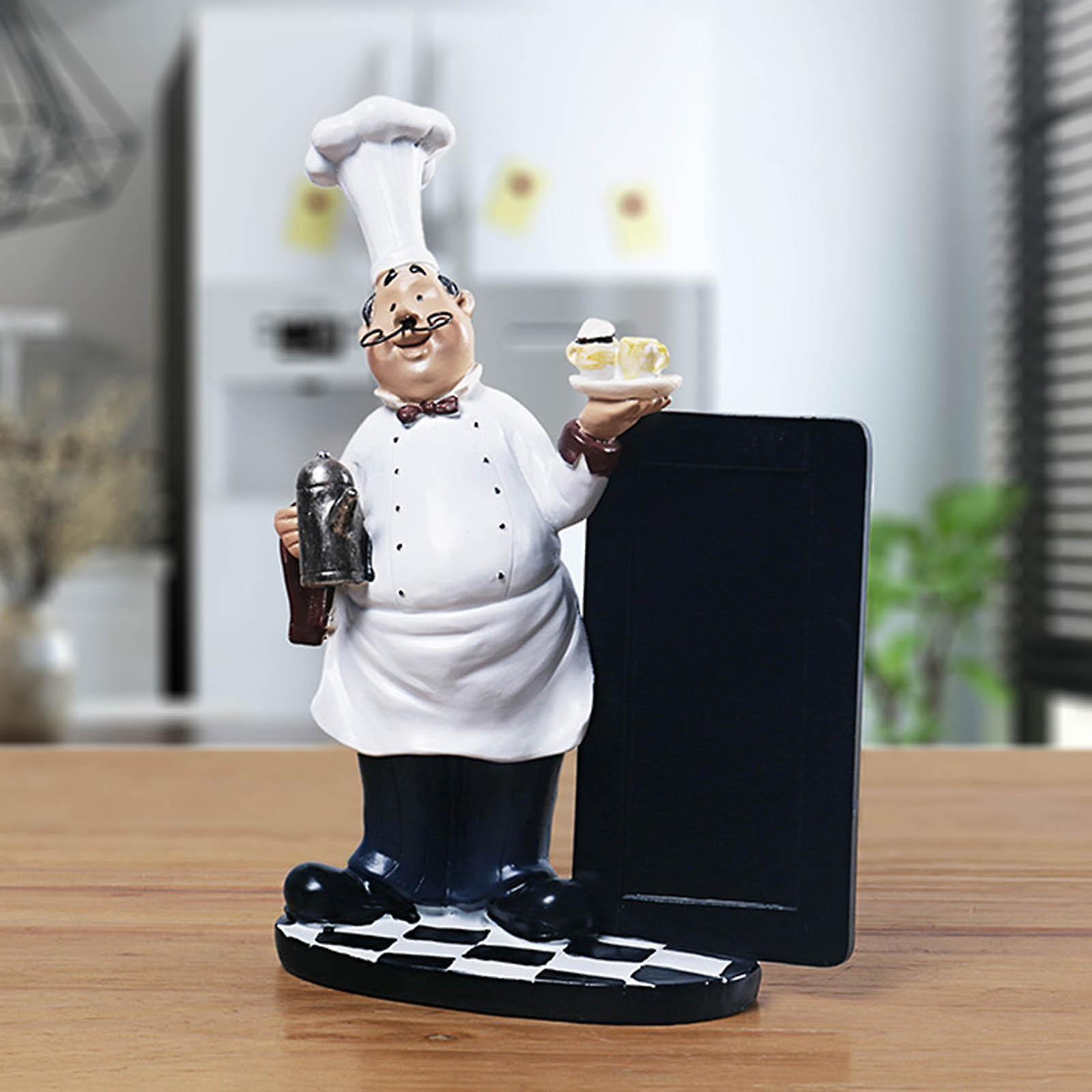 Resin Chef Figurine for Kitchen Tabletop Decoration Cook Coffee ...