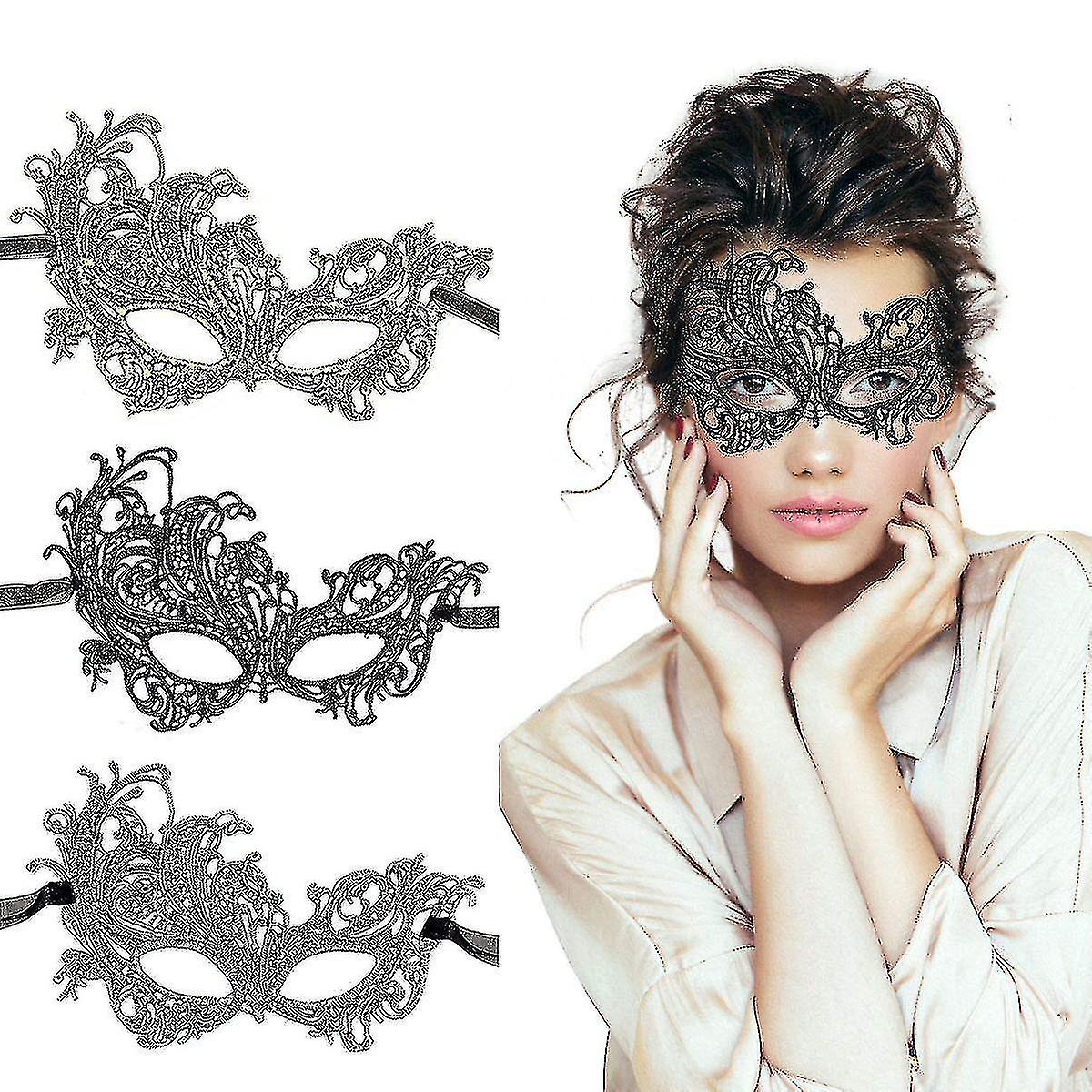 Masquerade Mask - 3 Pack Halloween Mask Women Venetian Lace Sexy Party ...