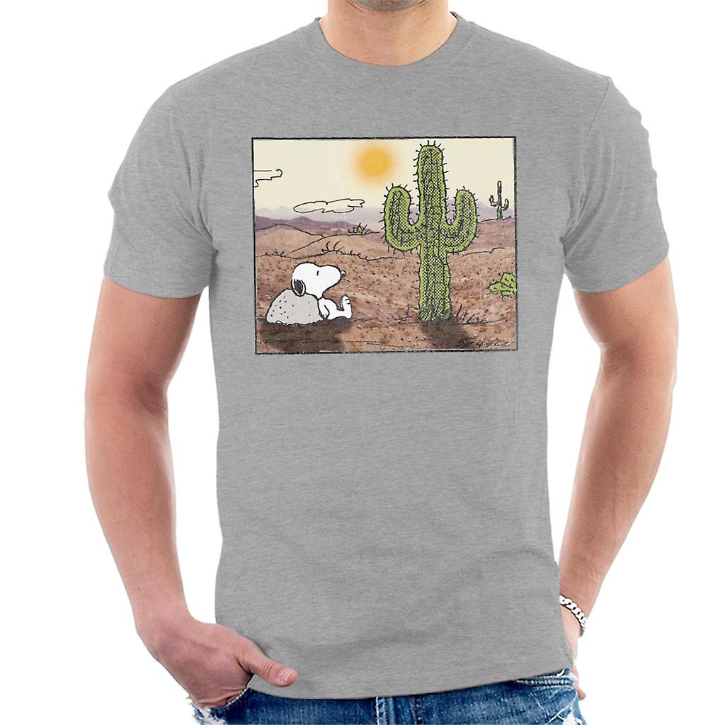 Peanuts Snoopy Cactus In The Desert Men's T-Shirt | Fruugo US