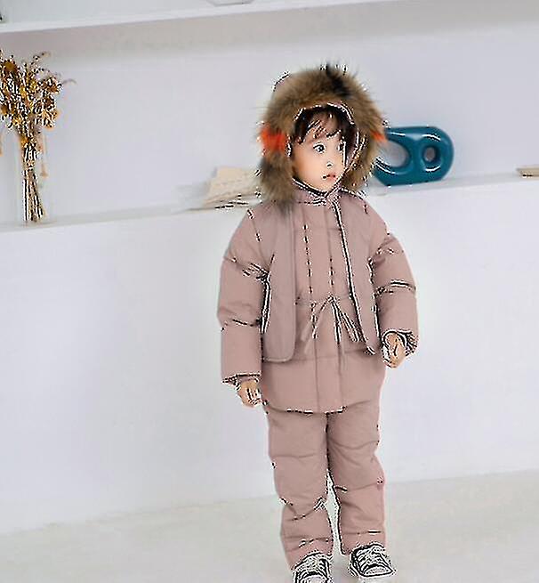 Kids Winter Puffer Jacket And Snow Pants 2-piece Skisuit Set | Fruugo UK