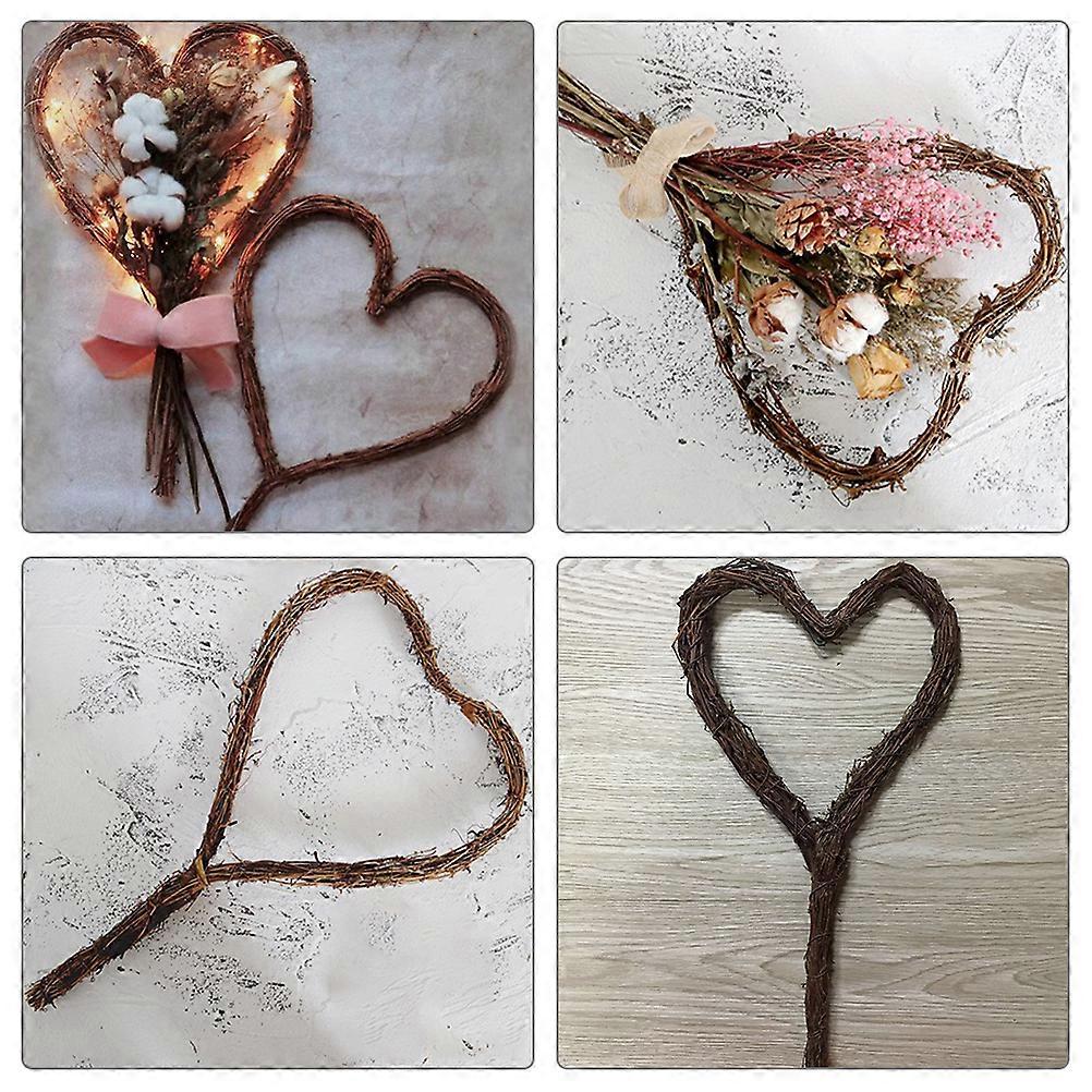 Natural Rattan Heart Shaped Wreath Decorative Rattan Wreaths Diy Craft ...