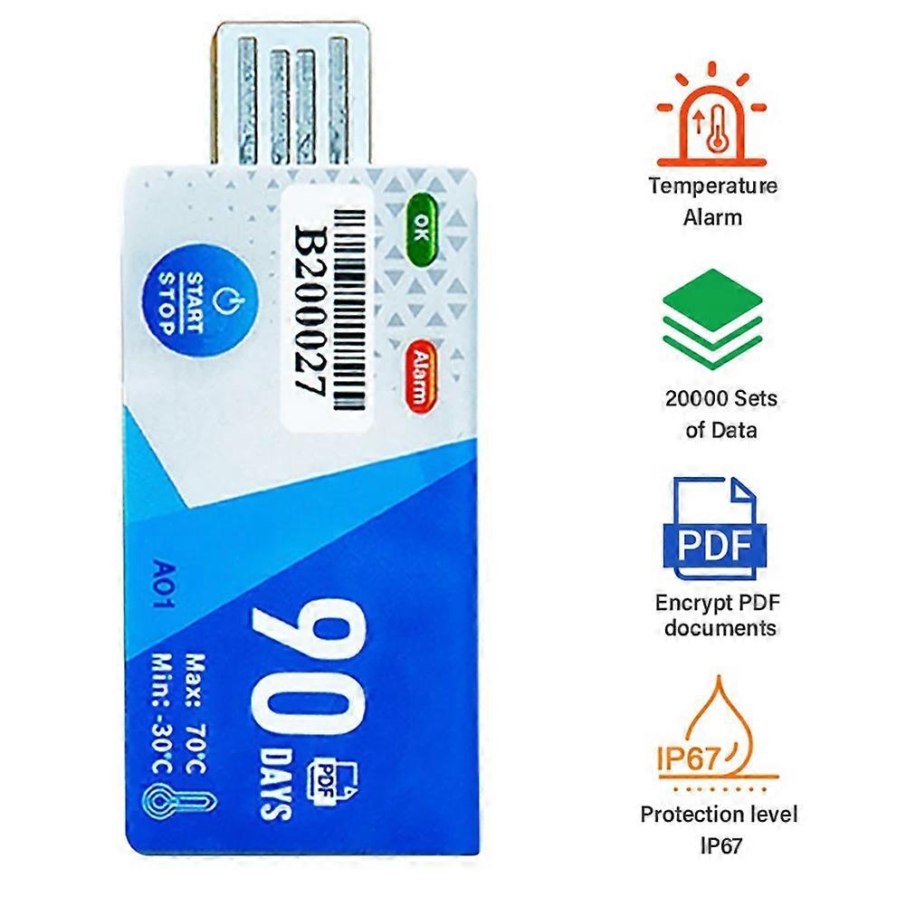 90 Days USB Interface Temperature Logger Data Logger for Warehouse ...