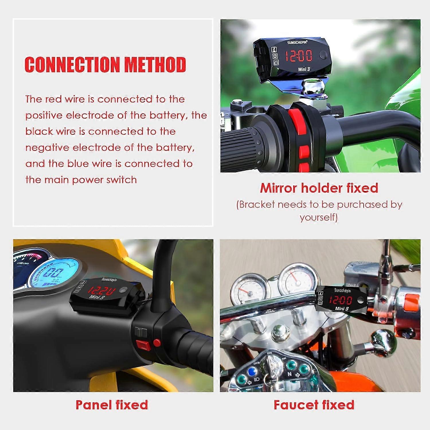 Universal Motorcycle Meter, Electronic Motorcycle Watch Digital Clock ...