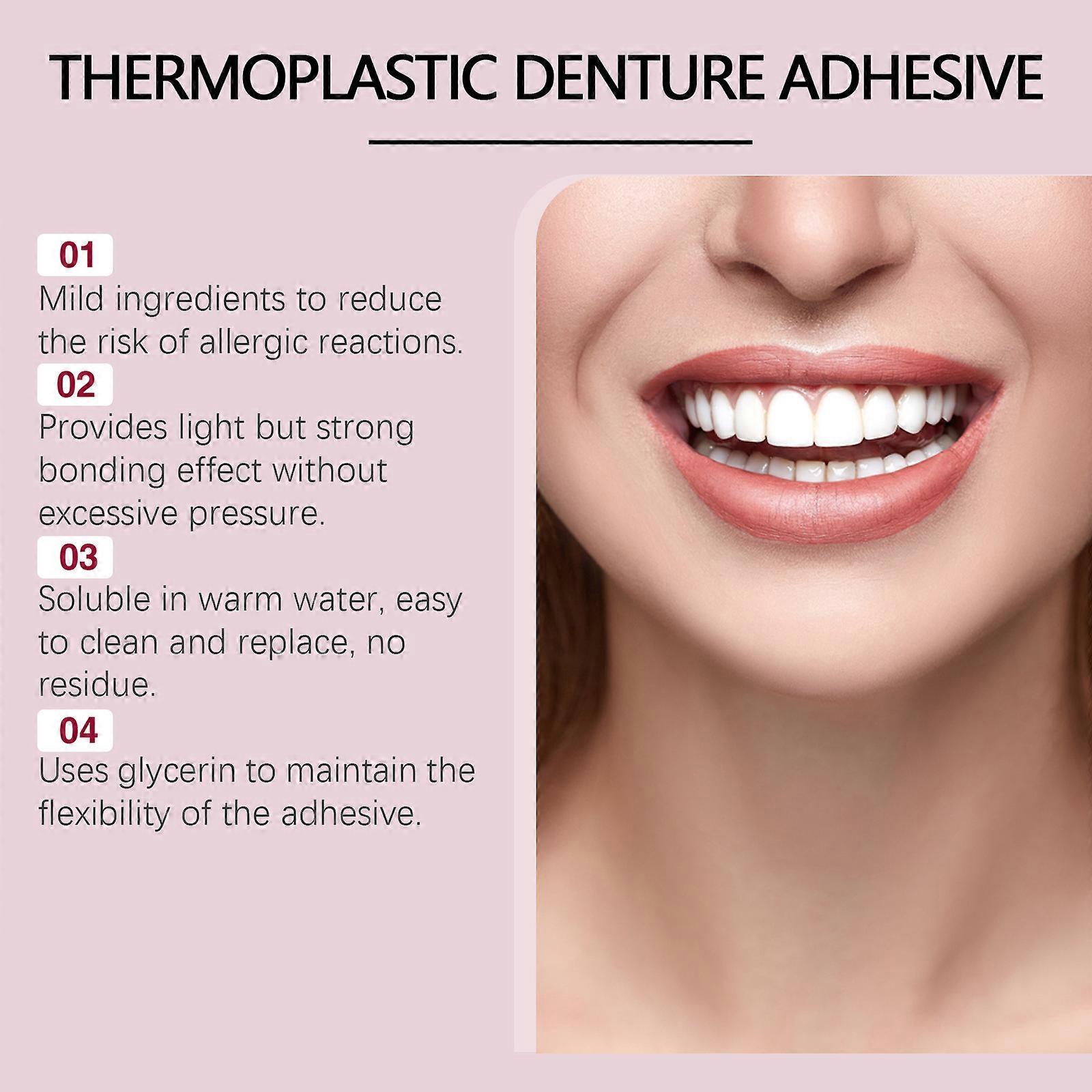 Denture Adhesive, Refits and Tightens Loose Upper and Lower Dentures ...