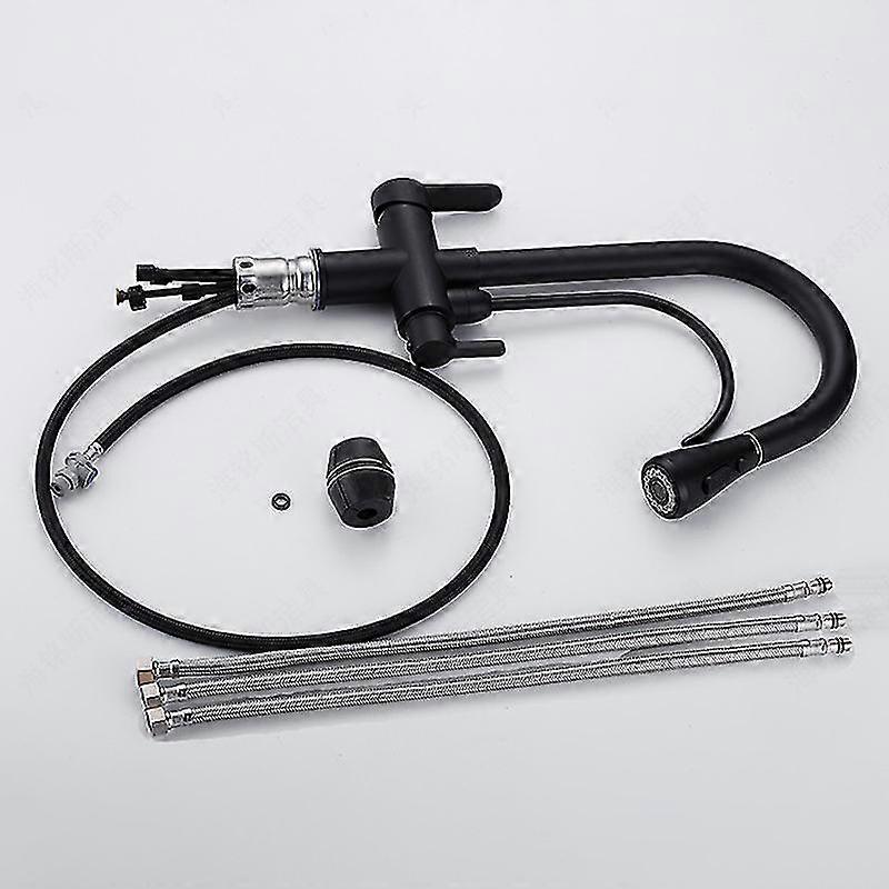 3 Way Modern Matt Black Chrome Drinking Brass Mixer Tap Filter Black ...