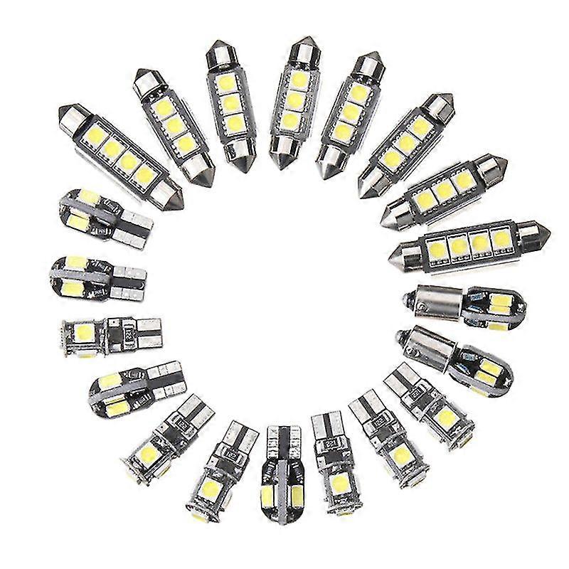 20pcs Car Led Bulbs Interior Kit Dome Trunk Door Plate Light Super ...