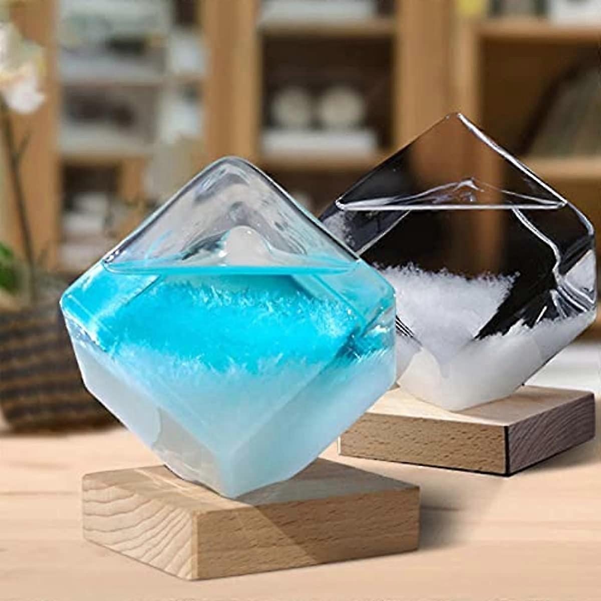 Lamptti Storm Glass Weather Predictor Cube Glass Weather Station ...