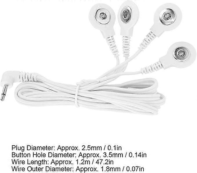 10pcs DC 2.5mm 4 Button Electrode Wire Cable, Compatible Wires for ...