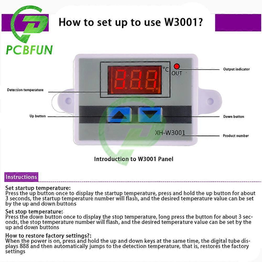 Xh-w3001 Microcomputer Digital Controller Thermostat Intelligent ...