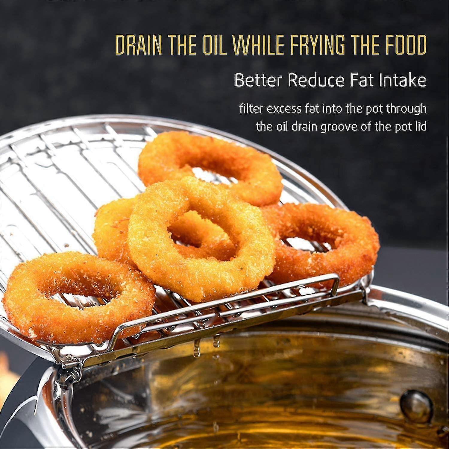 Japanese Style Stainless Steel Deep Fryer Deep Fryer With Thermometer ...