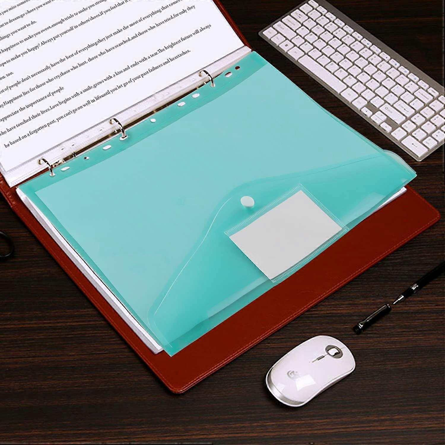 12 A4 Plastic Pocket, A4 Transparent Perforated Bags, 6 Colors ...