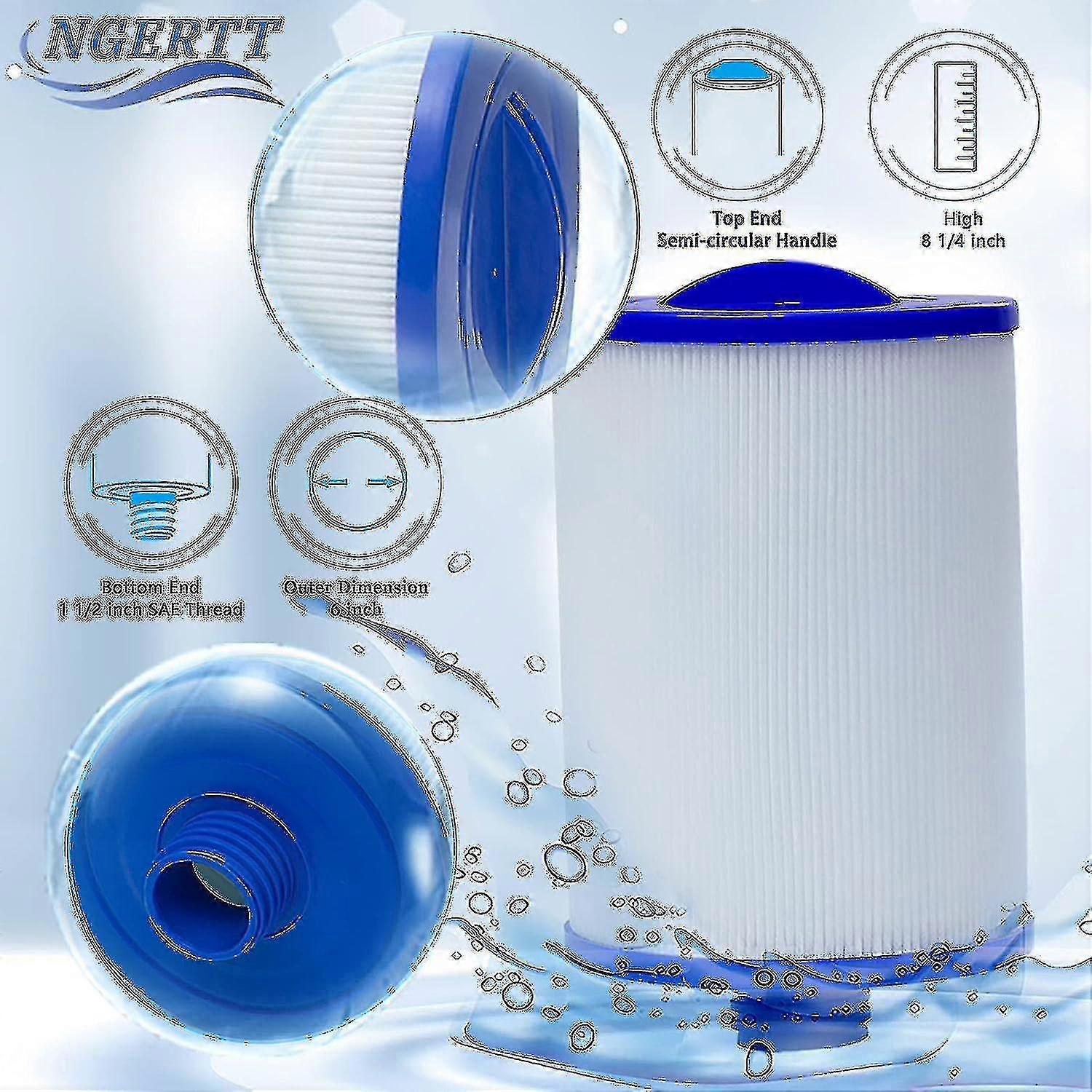 Set Of 2 Hot Tub Filter Cartridge, For Spa, Unicel 6ch-940, Pleatco ...