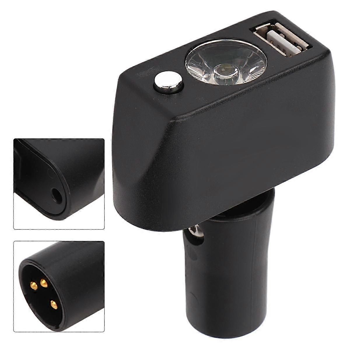 Electric Wheelchair Light 3 Pin XLR,USB Charging Adjustable Angle LED ...