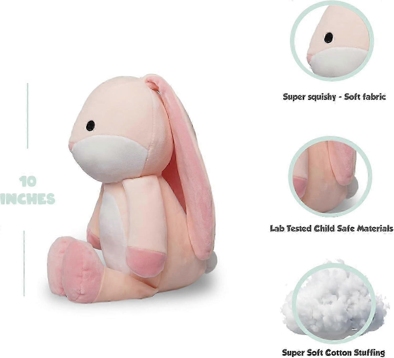 Pink Bunny Rabbit Plush - 10 Inches Stuffed Animal Plushie - Plushy And ...