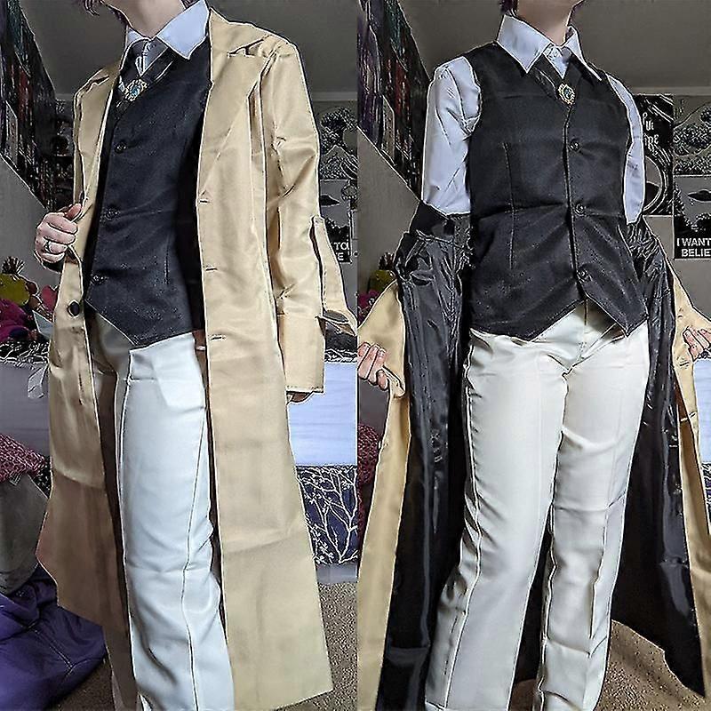 Bungo Stray Dogs Dazai Osamu Cosplay Costume Wig Uniform Long Jacket ...
