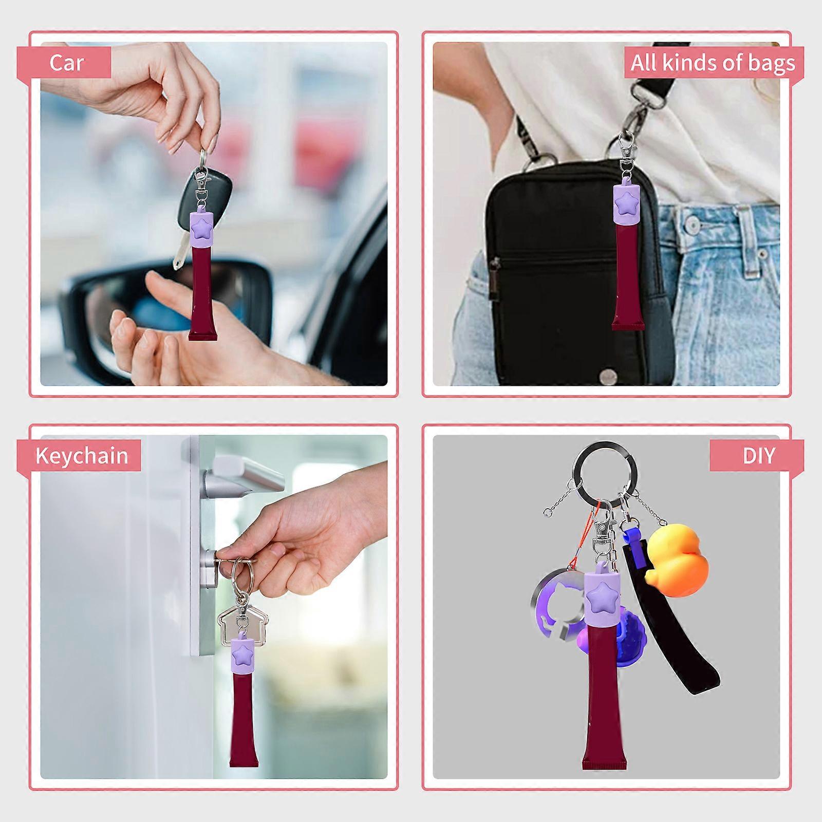 Versatile Silicone Lipgloss Keychain Caps Soft Key Holder Decors ...