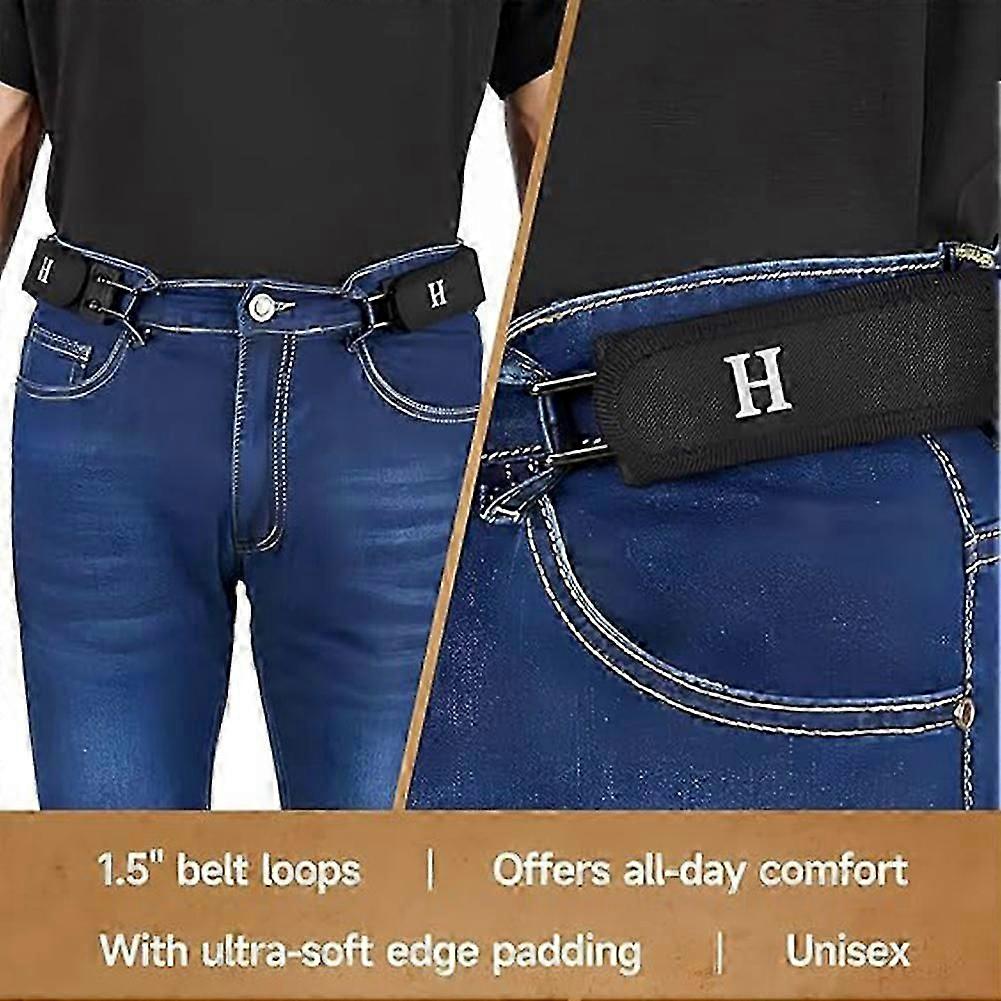 Tactical Metal Hook Elastic Belt, Unisex Buckle-Less Elastic Invisible ...