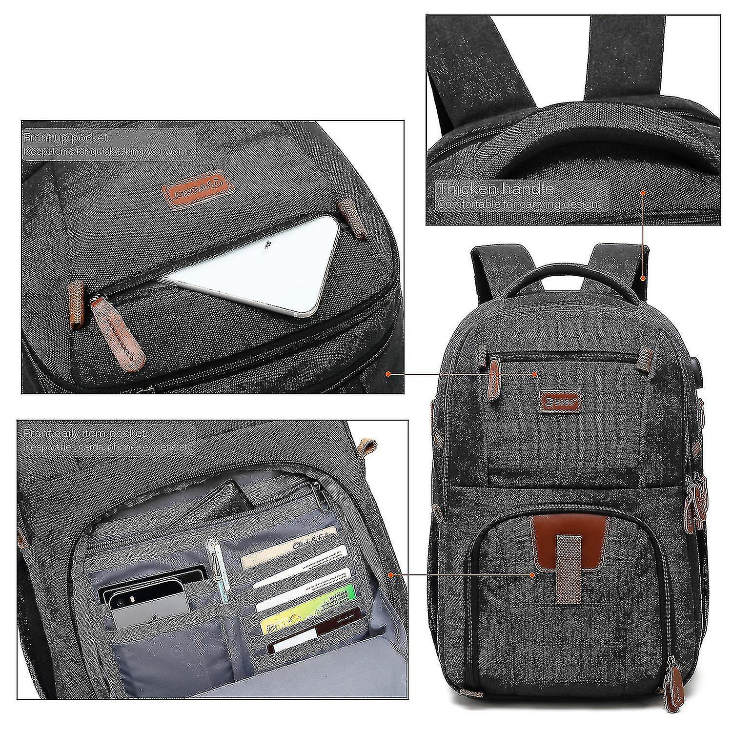 Poso Laptop Backpack 17.3 Inch Computer Bag With Usb Port -ant Rucksack ...