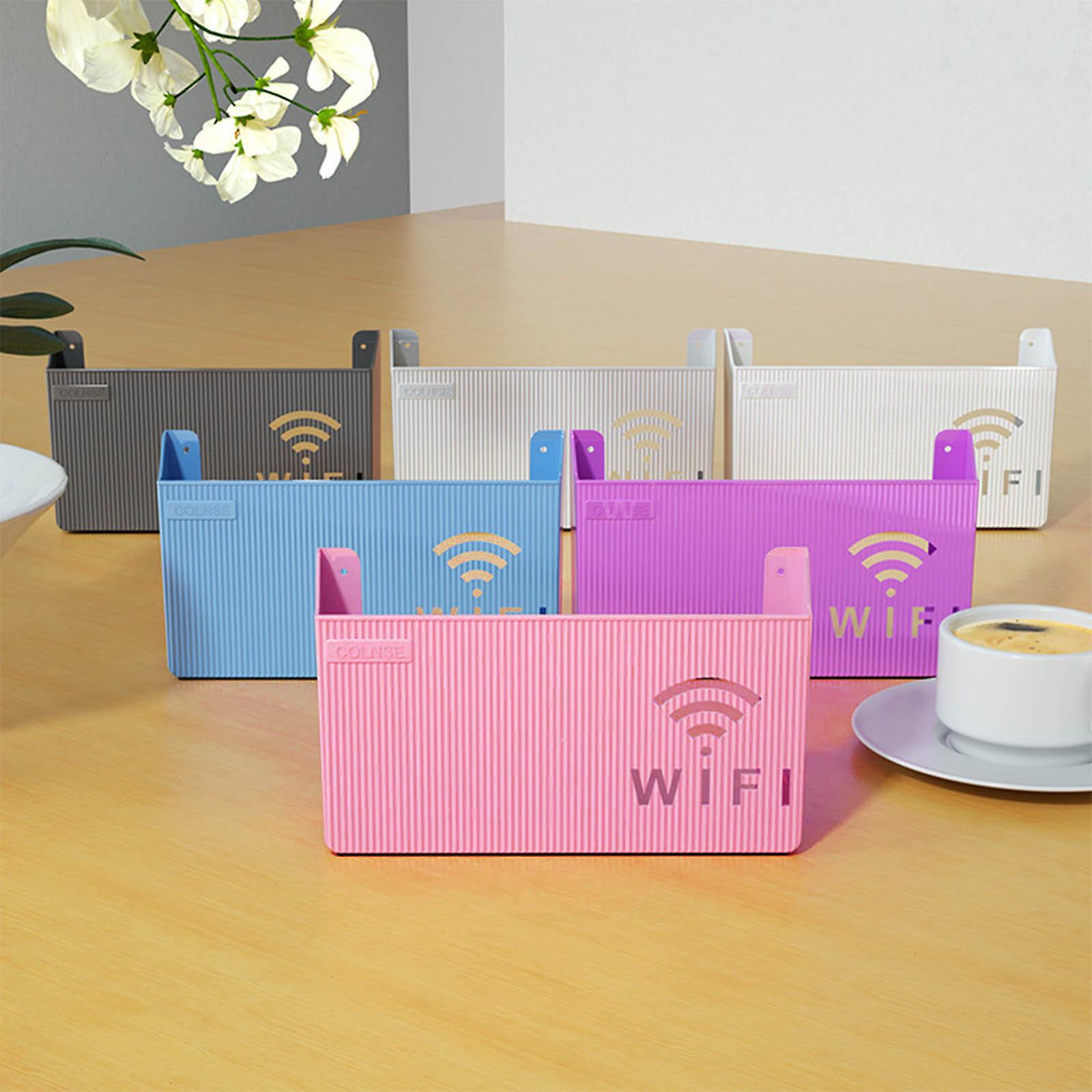 Wall Mounted Wifi Router Storage Box Cable Power Plus Wire Bracket ...