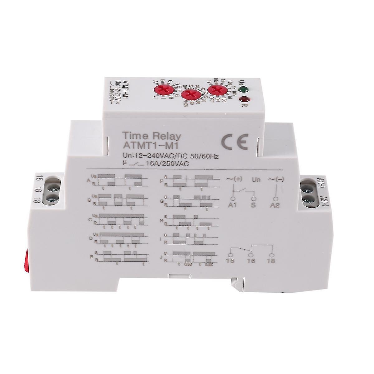12-240vac/ Din Rail Type Relay 16a/250vac Funct R Relay With 10 Funct C ...